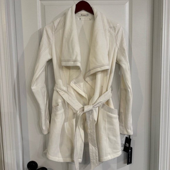 blanc noir | Jackets & Coats | Blanc Noir Drape Velour Jacket In Off ...